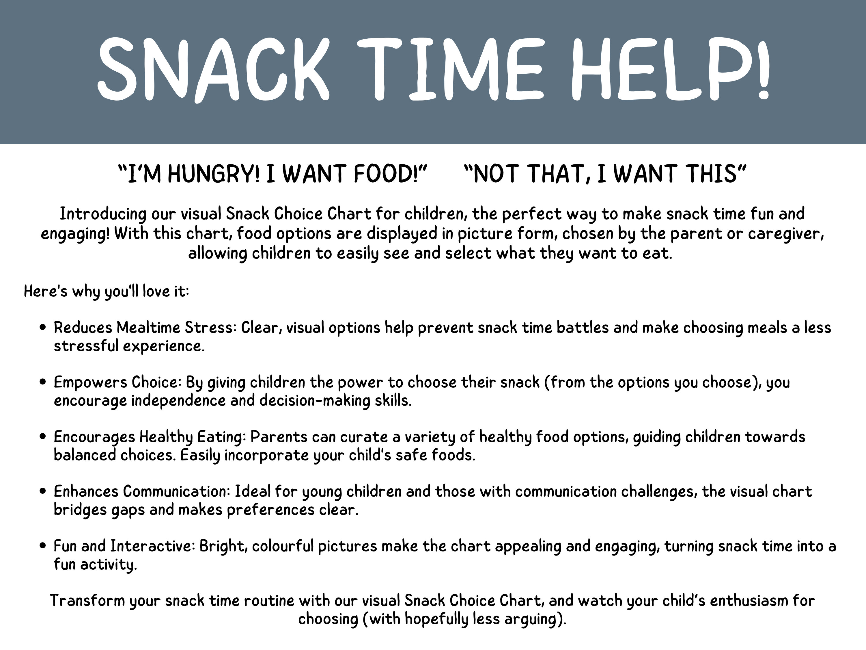 Snack Choice Menu | Food Choice Cards | Visual Food Chart | Menu Choice ...