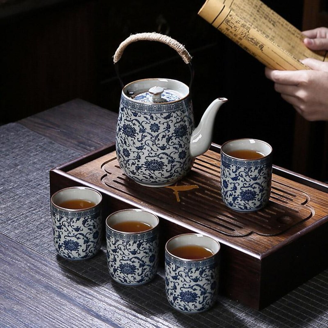 Blue White Porcelain Tea Sets, Vintage Tea Sets, Teapots With Teacups ...