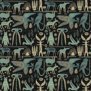 Blue Poco Cryptid Folk Art Seamless Pattern No. 2 - Etsy