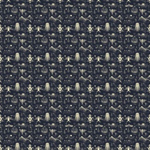 Cryptid Seamless Pattern With Mythical Creatures, Forest Design - Etsy