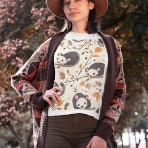 Autumn Woodland Opossum Seamless Pattern – Cozy Woodland Animal Fabric ...