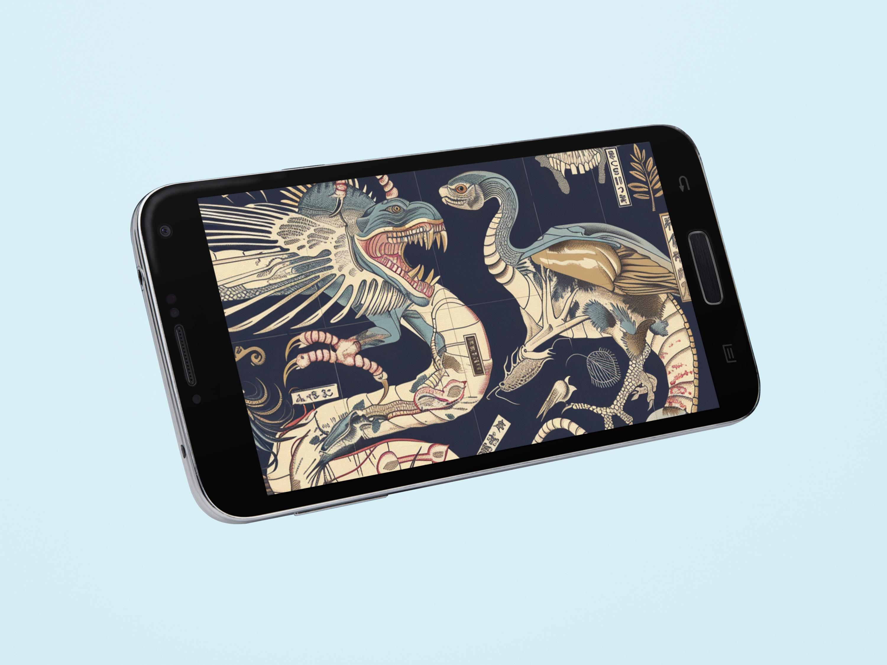 Japanese Yokai Dissection Seamless Pattern – Edo-style Cryptid Anatomy ...