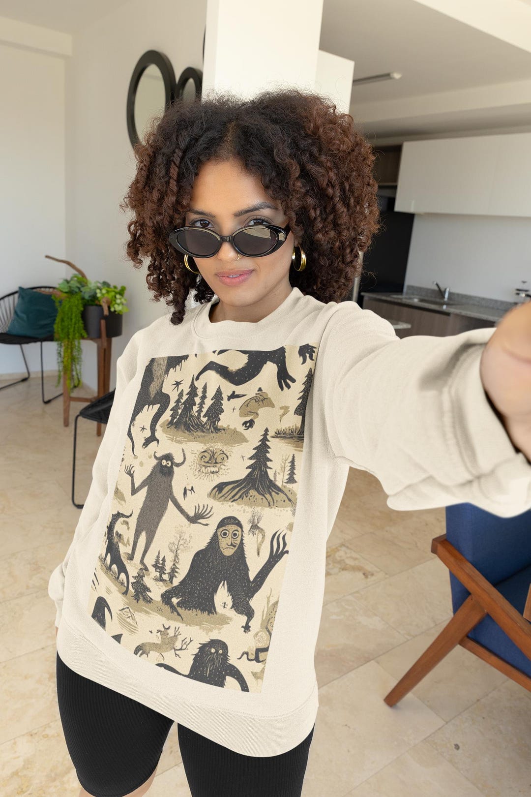 Cryptid Creatures Seamless Pattern – Mythical Monsters & Forest Legends ...