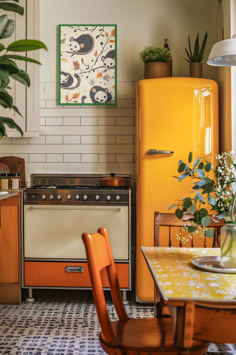 Autumn Woodland Opossum Seamless Pattern – Cozy Woodland Animal Fabric ...