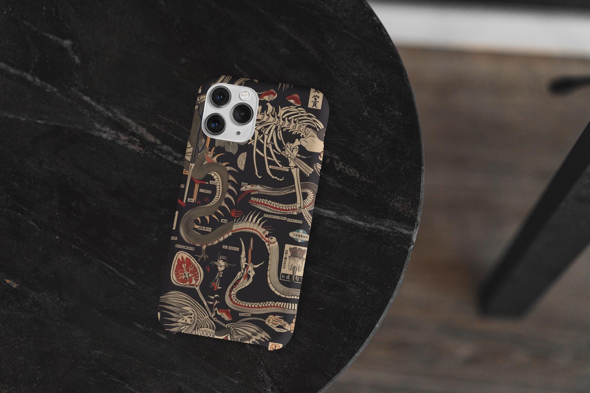 Japanese Cryptid Anatomy Seamless Pattern – Ukiyo-e Yokai Dissection ...