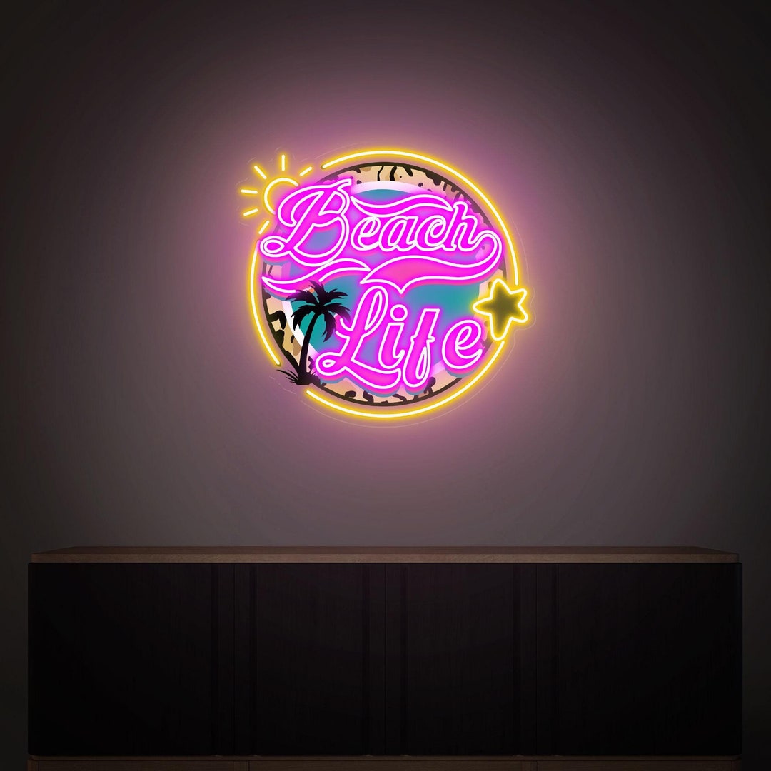 Beach Life Neon Sign, Beach Room Decor, Room Neon Sign, Summer Gift ...
