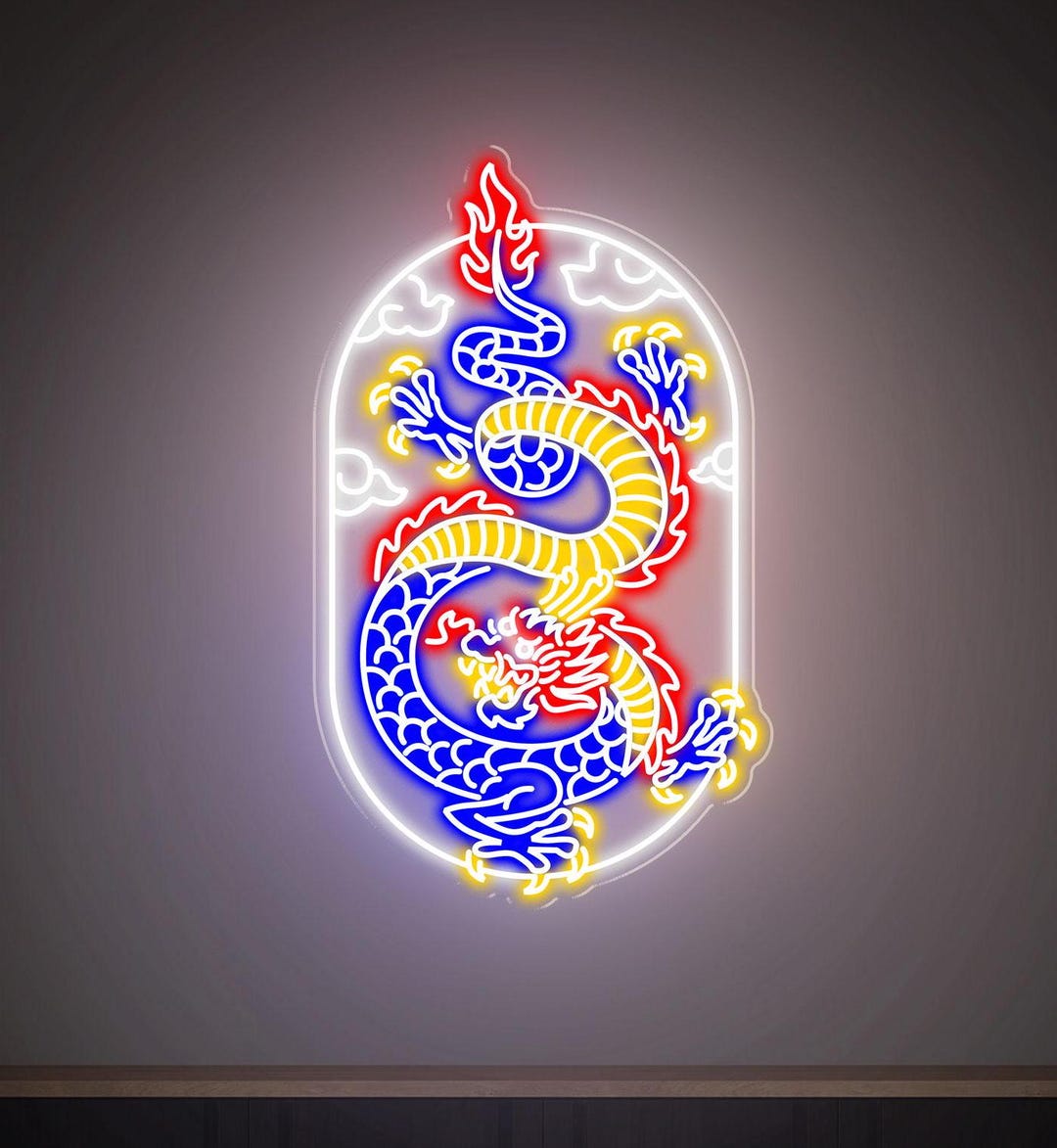 Dragon Neon Sign Chinese Dragon Led Neon Light Custom Neon Sign Bedroom ...