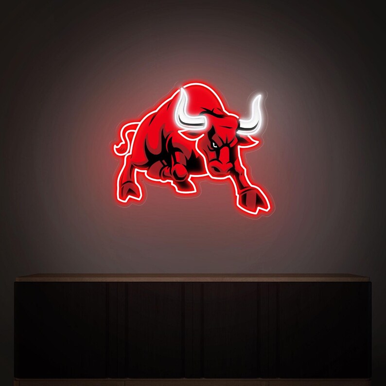 Bull Neon Sign, UV Printing Neon Sign, Longhorn Bull LED Neon Light ...