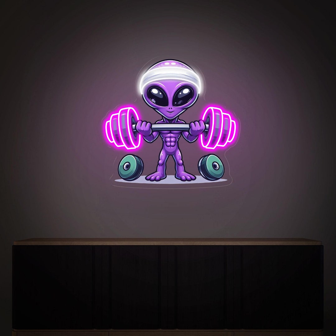 Alien Fitness Neon Signs, GYM Neon Lights, GYM Wall Decor, UV Printing ...