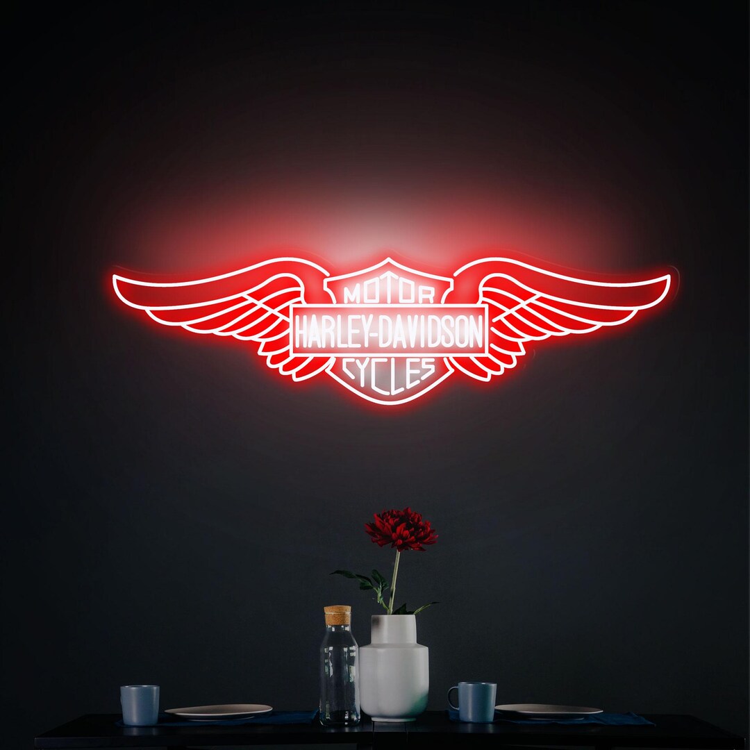 Harley-davidson Neon Sign, Motorcycle Wall Art Decoration, Neon Sign ...