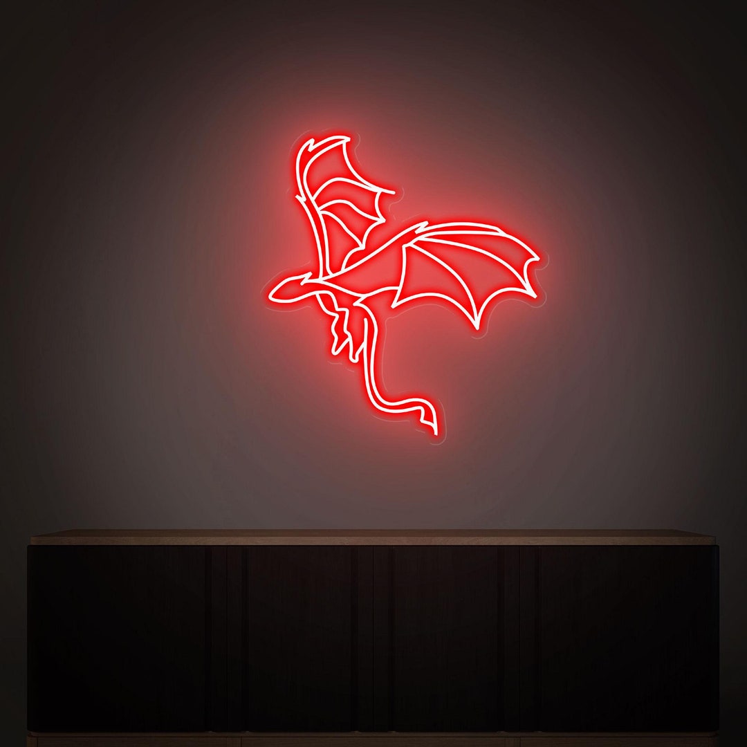 Flying Dragon Neon Sign Custom Neon Sign Dragon Led Light Bedroom Home ...