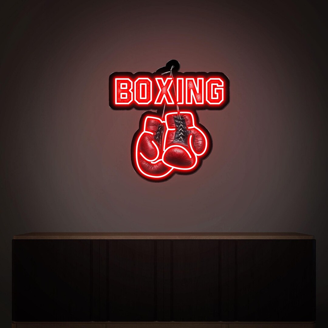 Boxing Gloves Neon Sign, Boxing LED Neon Light, UV Printing Acrylic ...