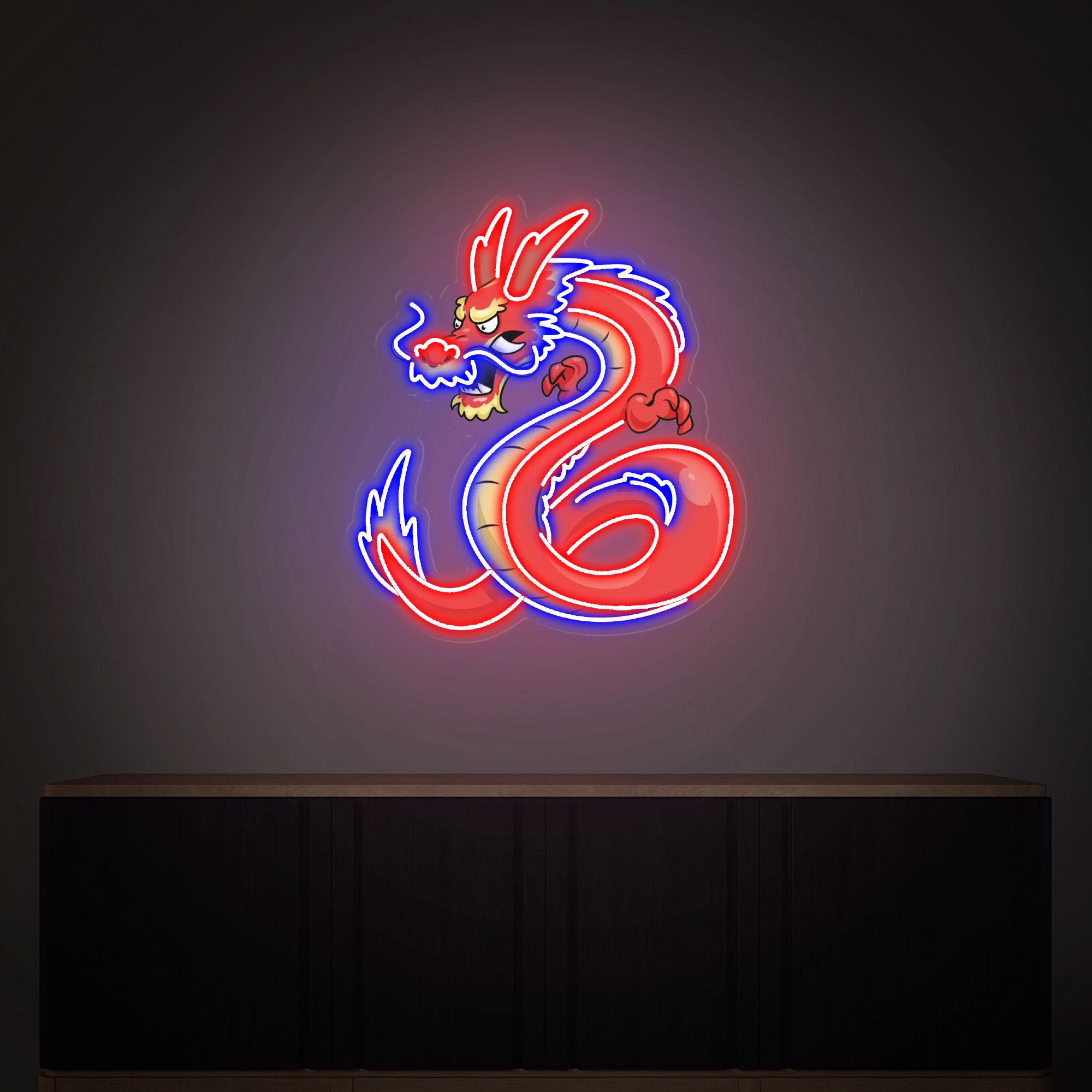 Chinese Dragon Led Wall Light Sign, Dragon Neon Sign, Anime Room Neon ...