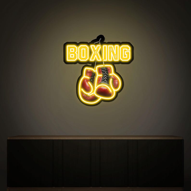 Boxing Gloves Neon Sign, Boxing LED Neon Light, UV Printing Acrylic ...