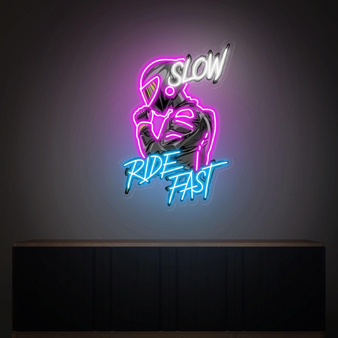 Rider Neon Sign, UV Printing Neon Sign, Motorcycle Club Neon Sign, Ride ...