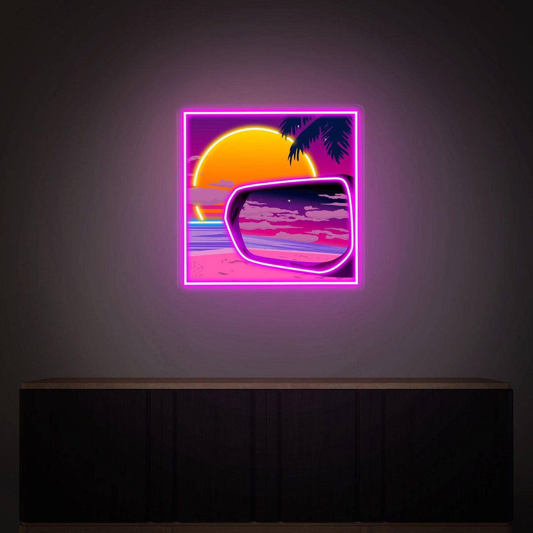 Beach Neon Signs, Car and Sun Neon Sign, Sunset Neon Sign, Sun Ocean ...