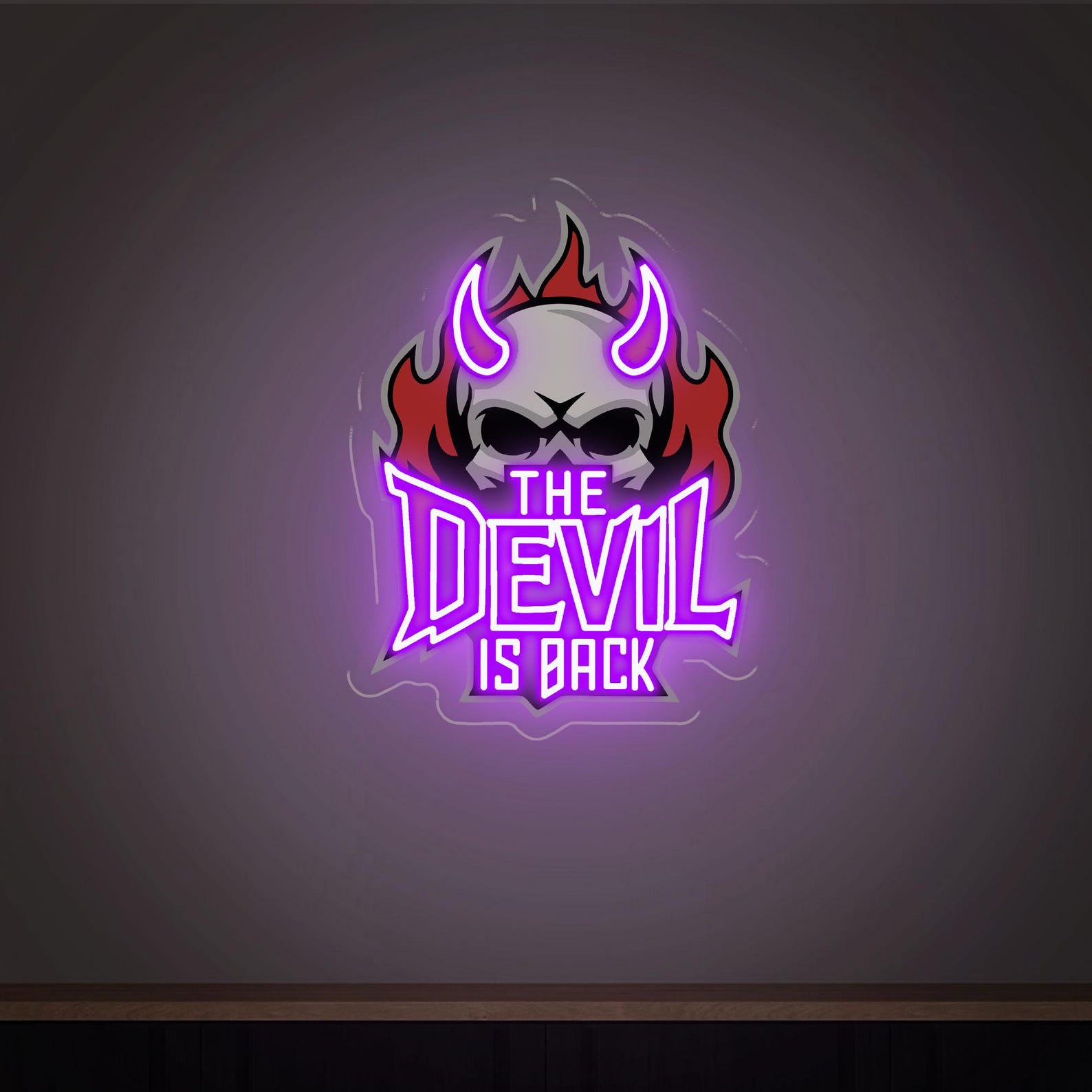 The Devil is Back LED Neon Sign, UV Printting Wall Decor - Etsy