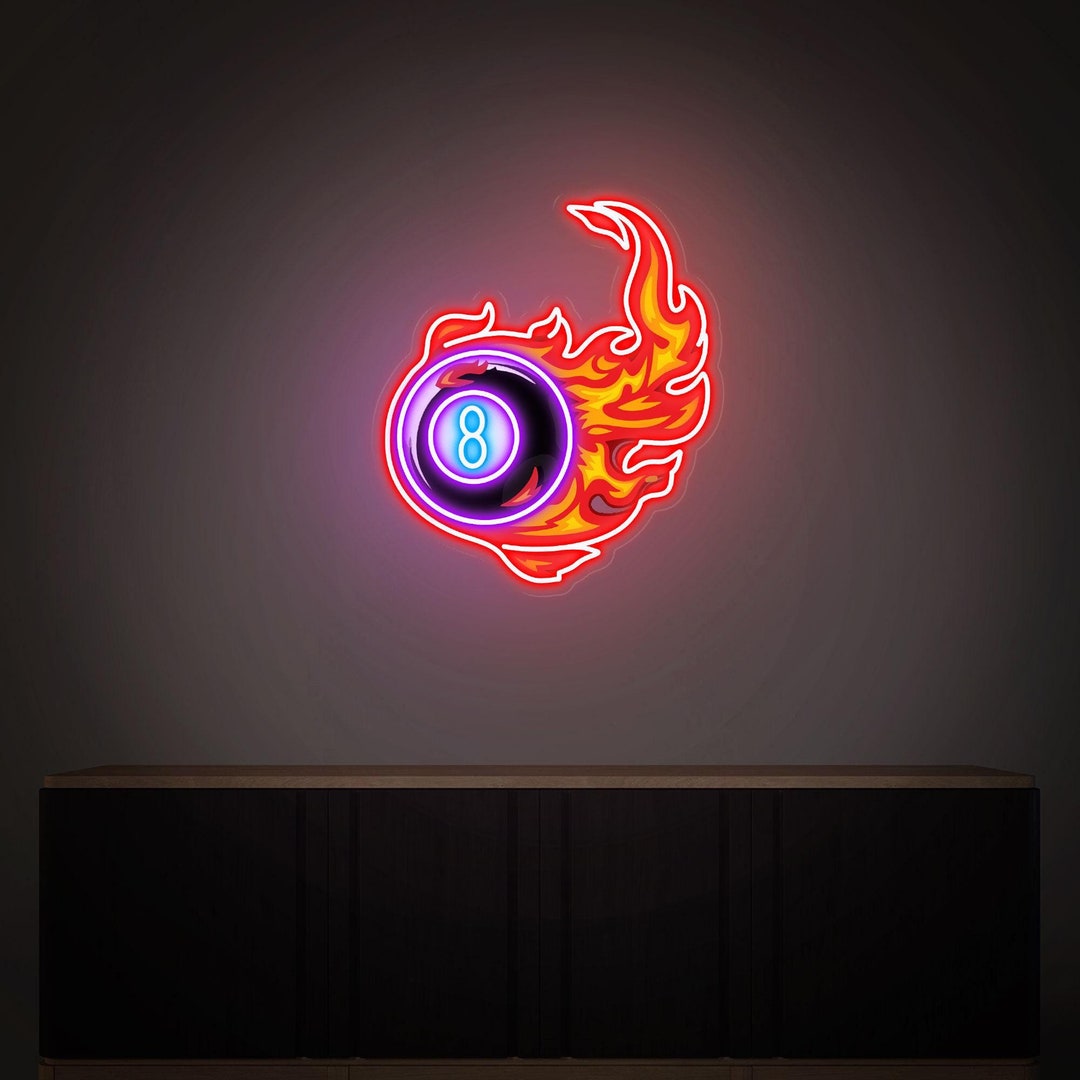 Black 8 Neon Signs, Billiards Neon Lights, Billiars Hall Wall Decor ...