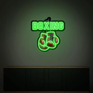Boxing Gloves Neon Sign, Boxing LED Neon Light, UV Printing Acrylic ...
