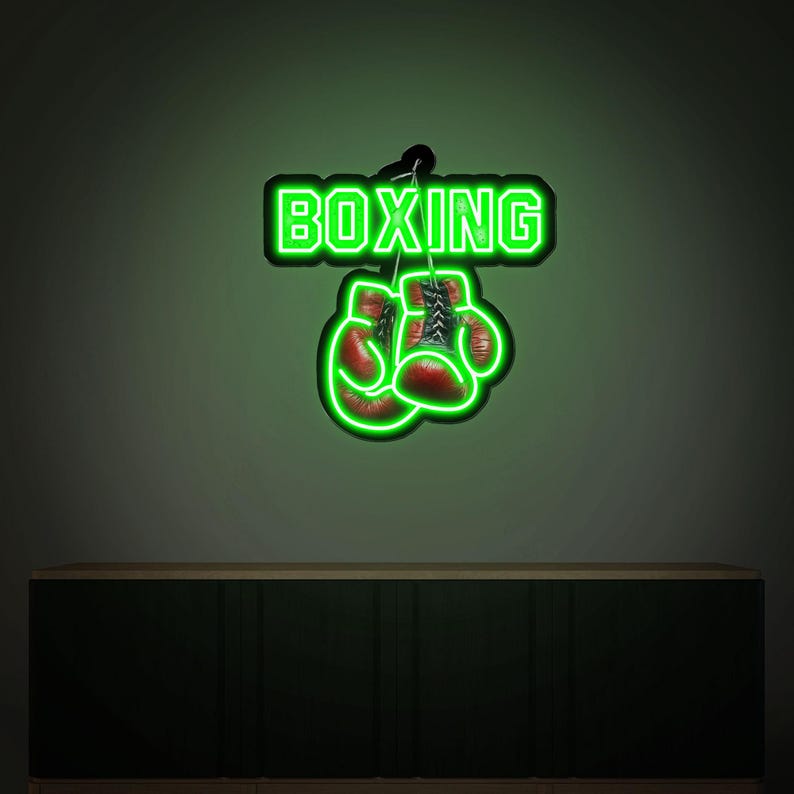 Boxing Gloves Neon Sign, Boxing LED Neon Light, UV Printing Acrylic ...