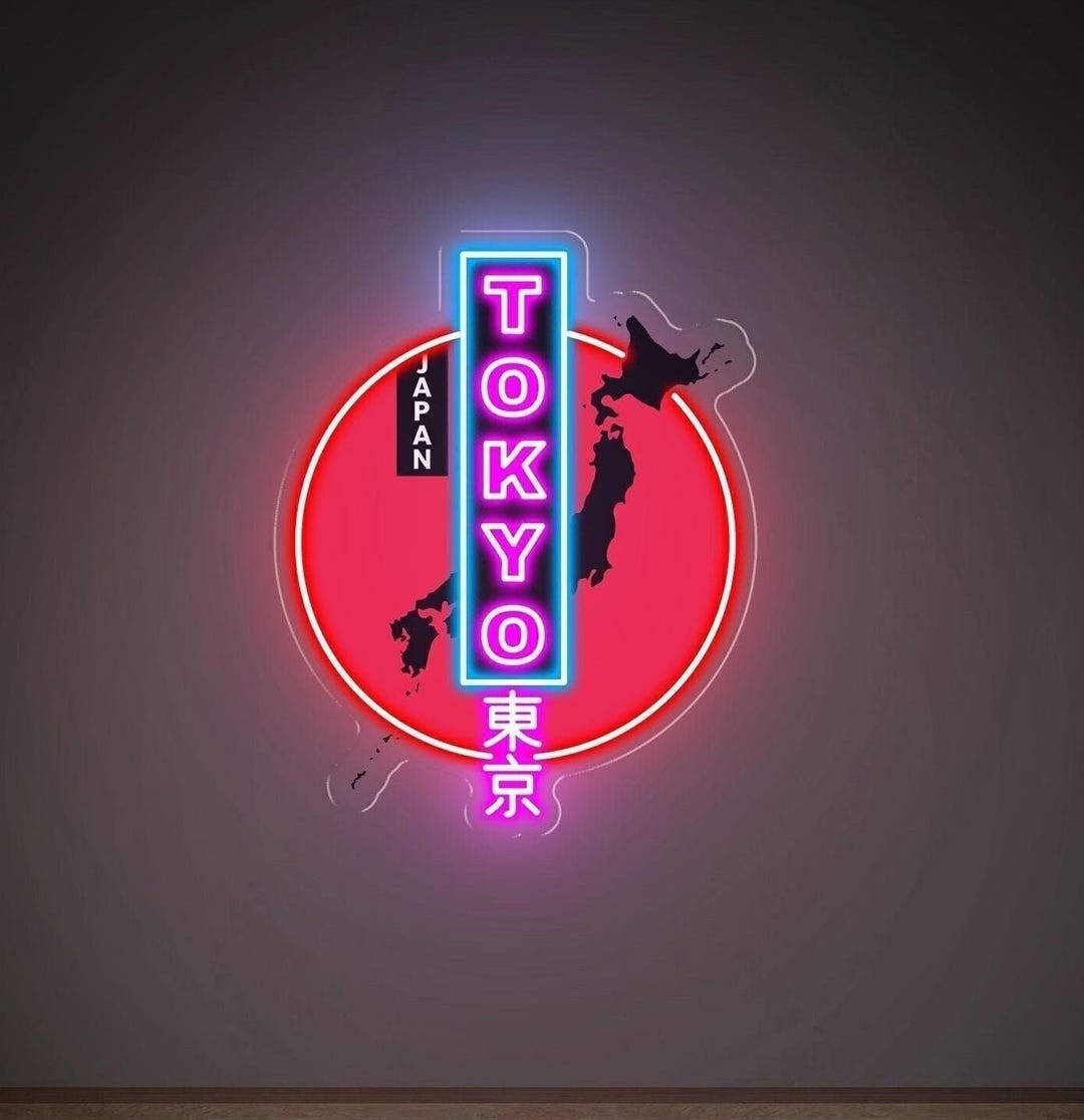 Tokyo Neon Sign, Japanese Neon Sign, Tokyo Japan Wall Art, Tokyo Travel ...