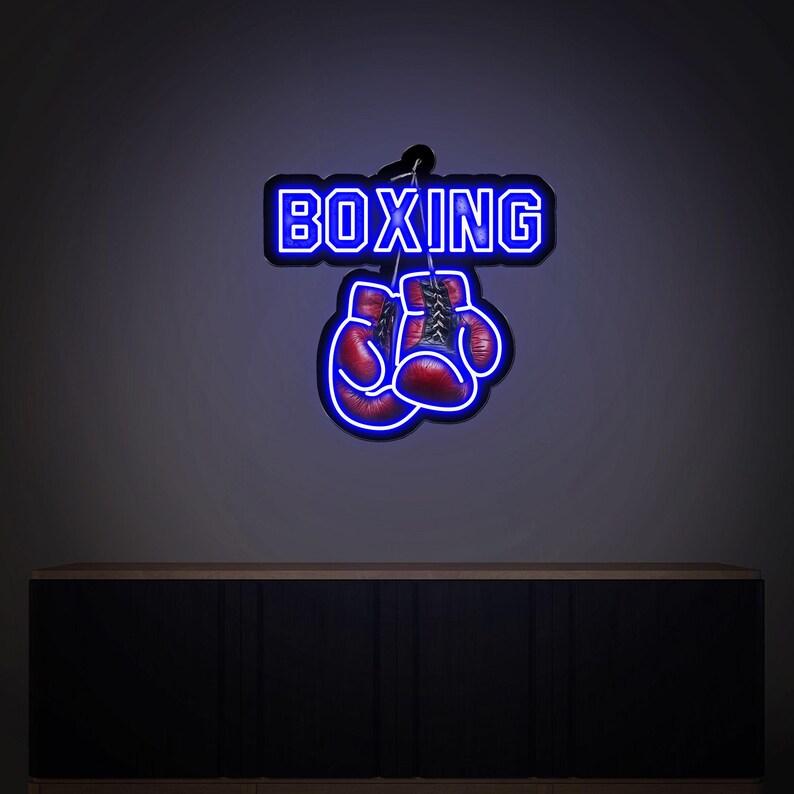 Boxing Gloves Neon Sign, Boxing LED Neon Light, UV Printing Acrylic ...