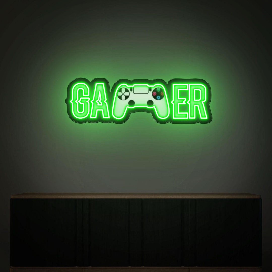 Gamer Neon Sign, Game Controller LED Neon Light, Gamer Room Art, UV ...