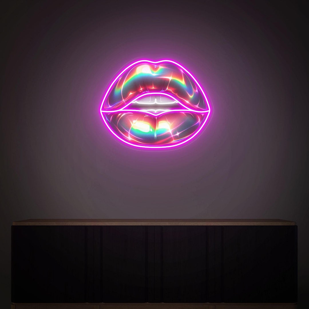 Lips and Tongue Neon Sign, UV Printing Wall Decor,bar Neon Sign /party ...