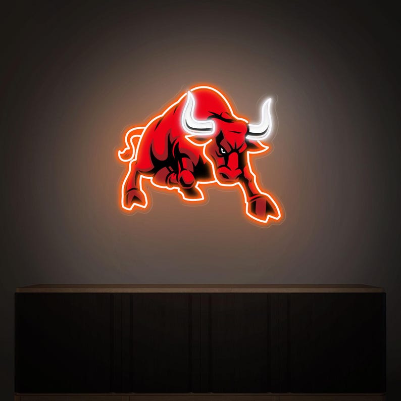 Bull Neon Sign, UV Printing Neon Sign, Longhorn Bull LED Neon Light ...