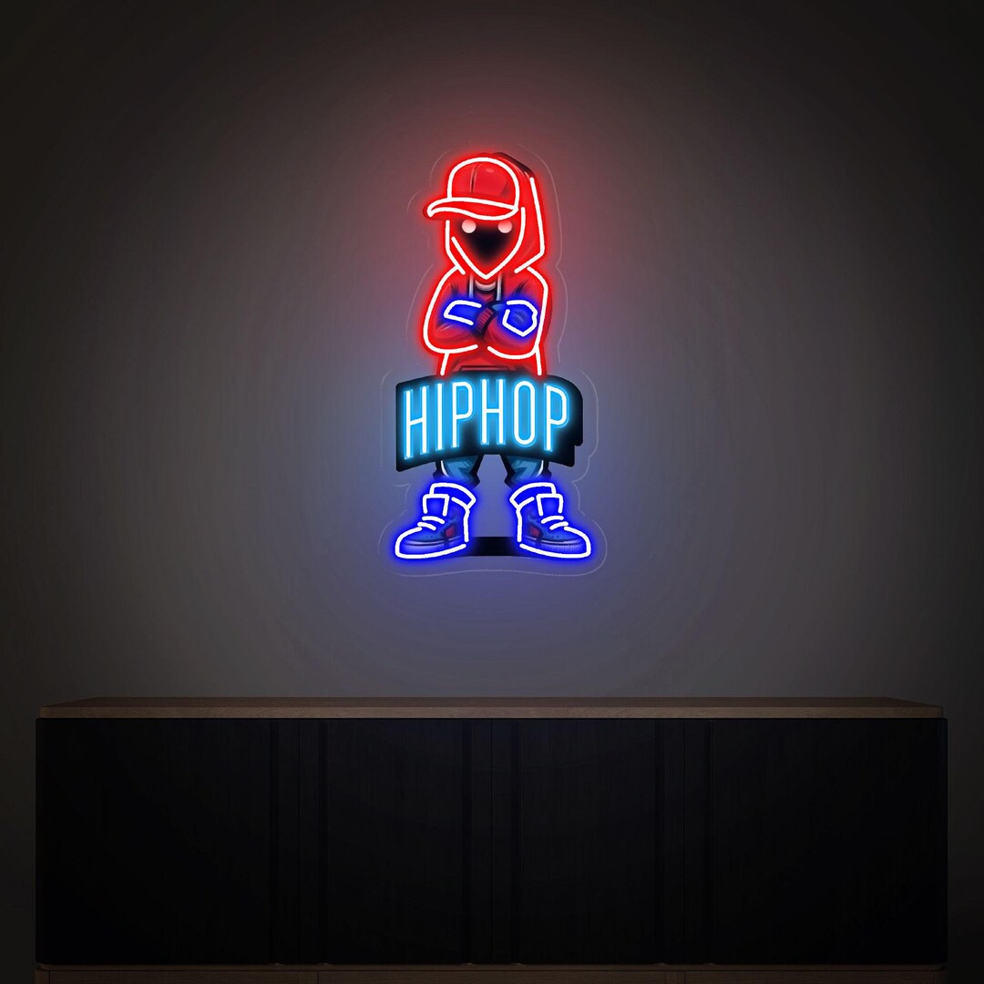 Hiphop Neon Sign, Cool Guy Neon Sign, Live Music Neon Light, UV ...
