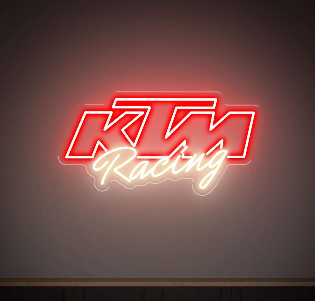 KTM Racing Neon Sign, KTM Led Sign, KTM Logo, Garage Neon Sign, Ktm ...