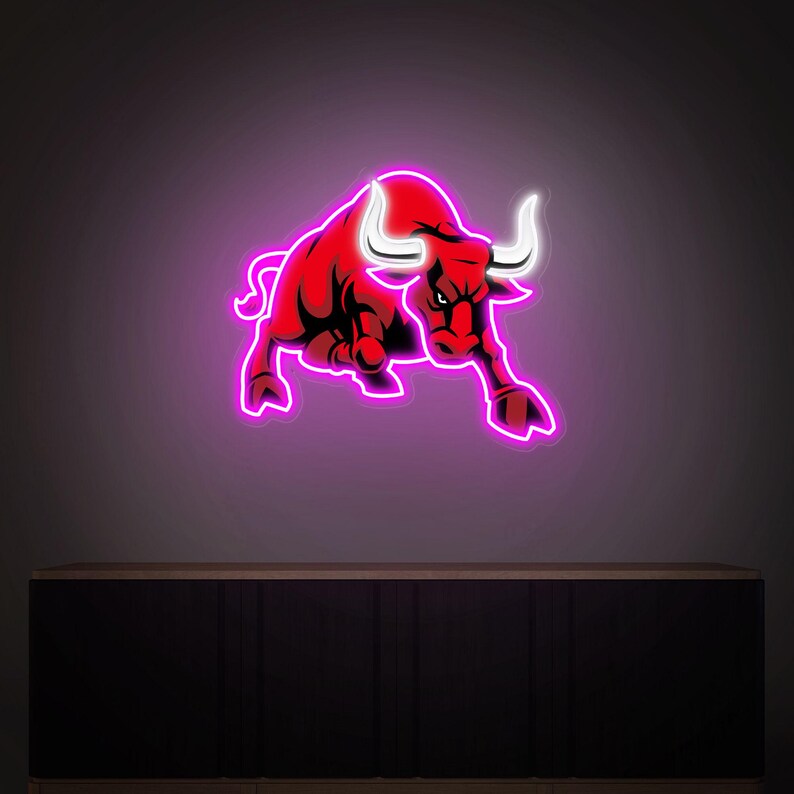 Bull Neon Sign, UV Printing Neon Sign, Longhorn Bull LED Neon Light ...
