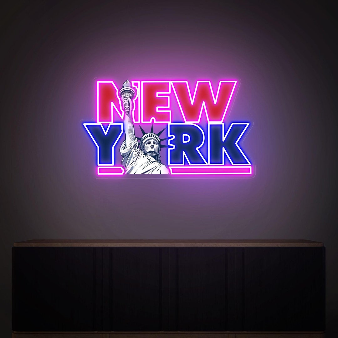 New York City Neon Sign, Statue of Liberty Neon Light, New York Wall ...