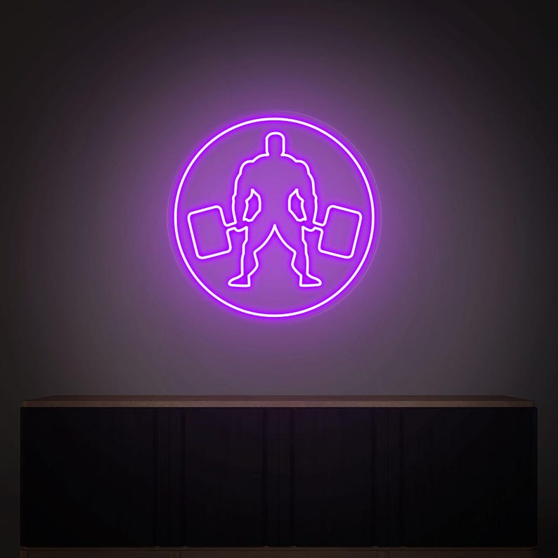 Macho Gym Neon Signs, Dumbbell Neon Sign, GYM Neon Lights, GYM Wall ...