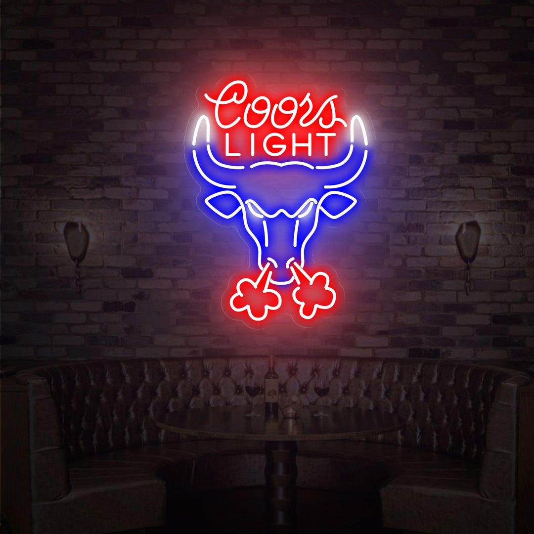 Coors Light Golf Sign, Bull Head LED Neon Sign for Beer Bar Pub Decor ...