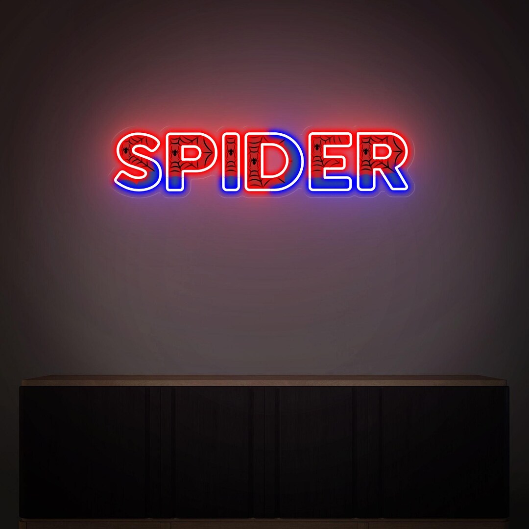 Spider Neon Sign, Spider LED Neon Light, UV Printing Acrylic Sign ...