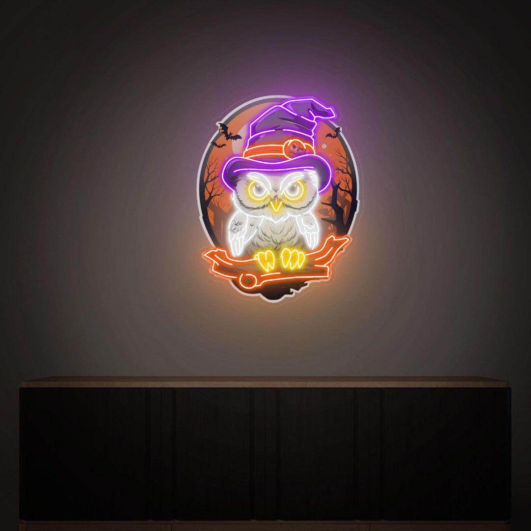 Halloween Owl Neon Signs, Halloween Neon Light, Halloween Party Sign ...