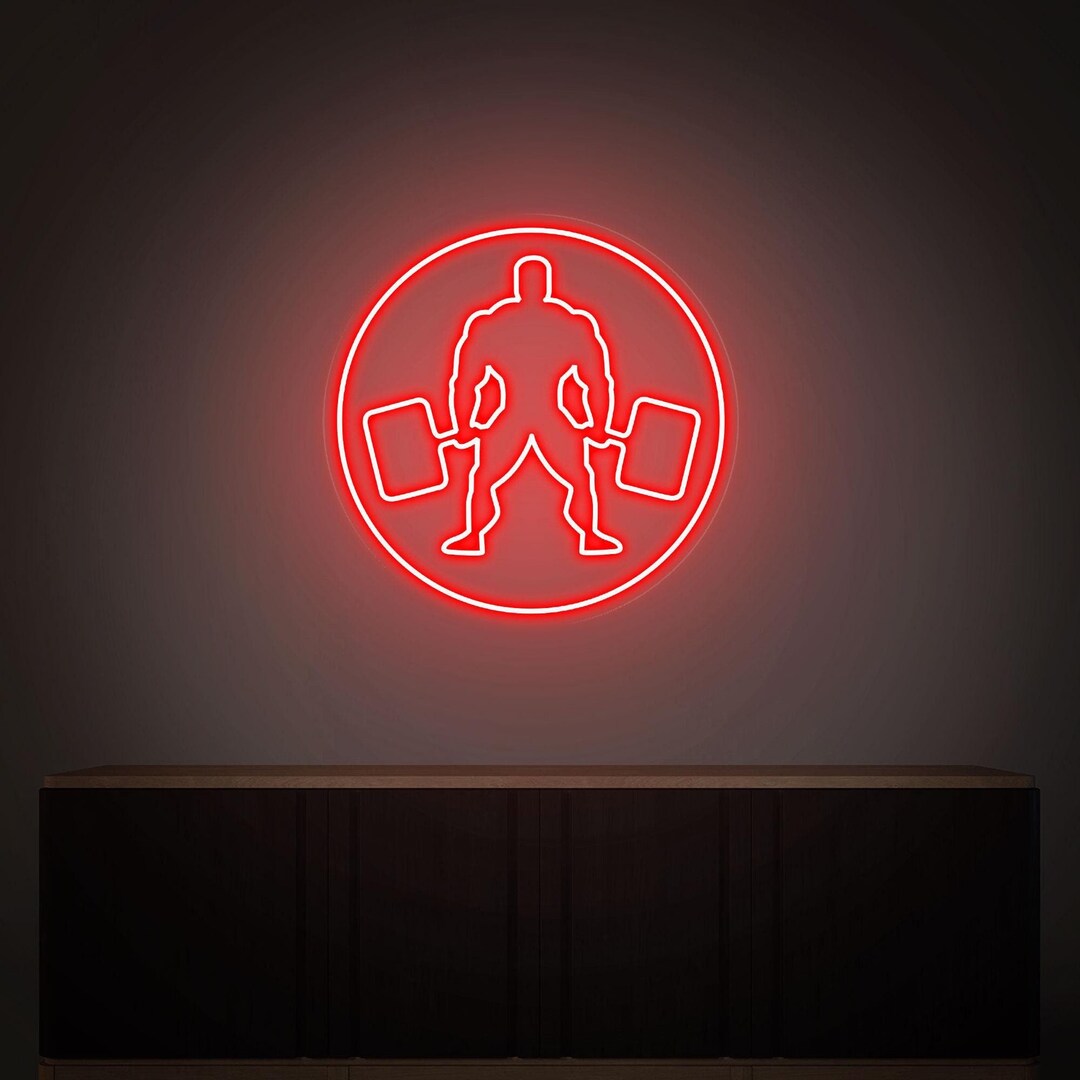 Macho Gym Neon Signs, Dumbbell Neon Sign, GYM Neon Lights, GYM Wall ...