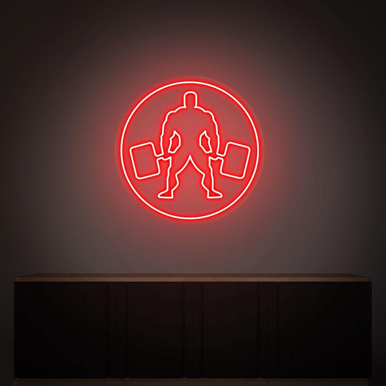 Macho Gym Neon Signs, Dumbbell Neon Sign, GYM Neon Lights, GYM Wall ...