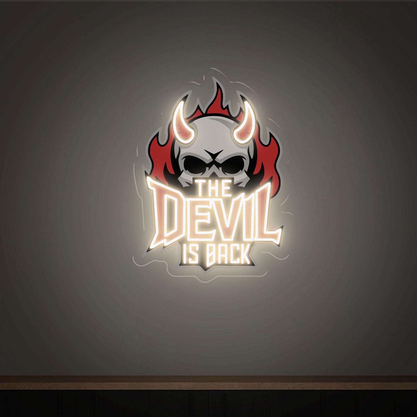 The Devil is Back LED Neon Sign, UV Printting Wall Decor - Etsy
