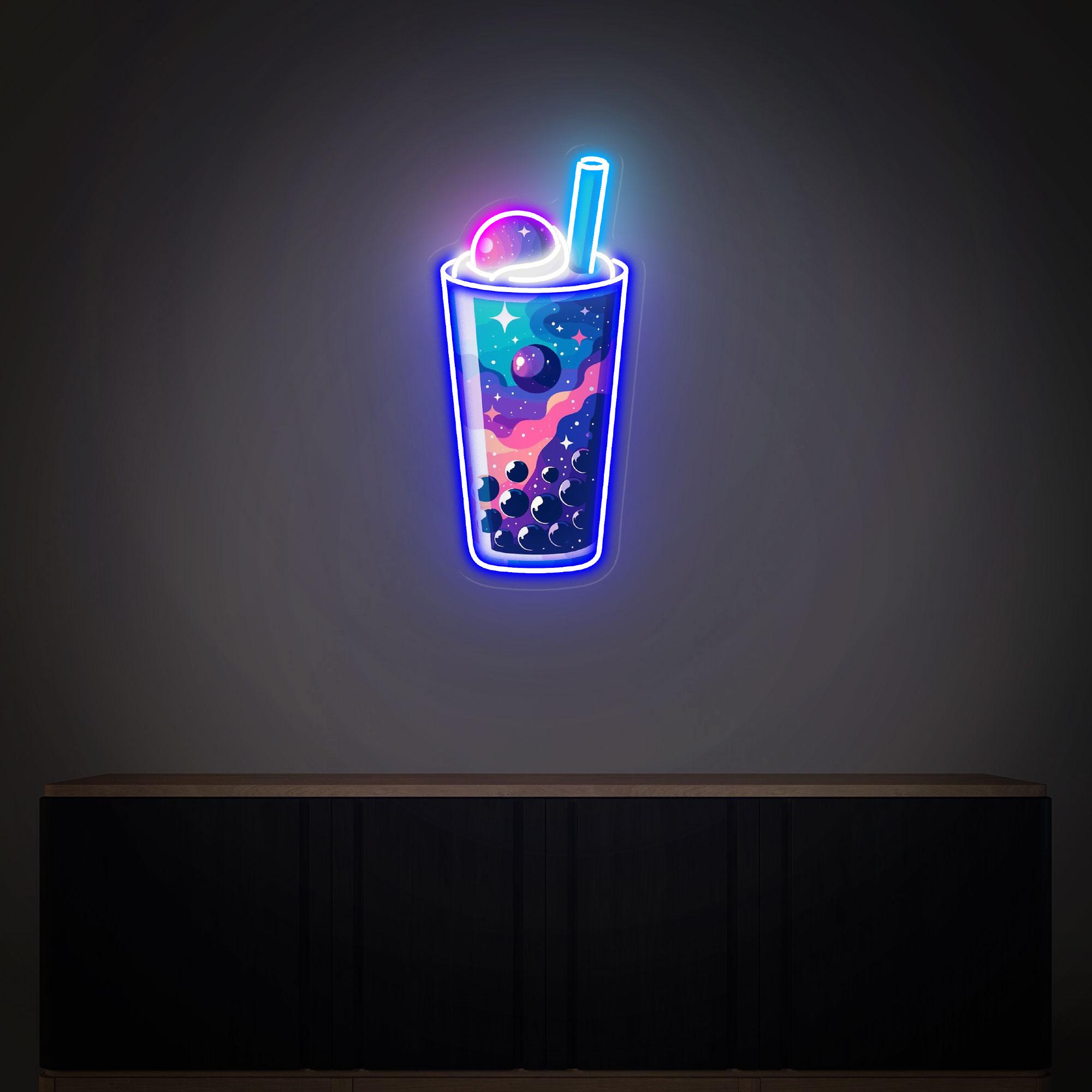 Boba Tea Neon Sign, Bubble Tea LED Milk Tea Neon Sign, Star in Cup Neon ...