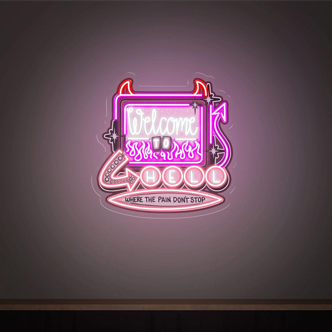 Welcome to Hell Neon Sign,custom Halloween Wedding LED Neon Sign,gothic ...