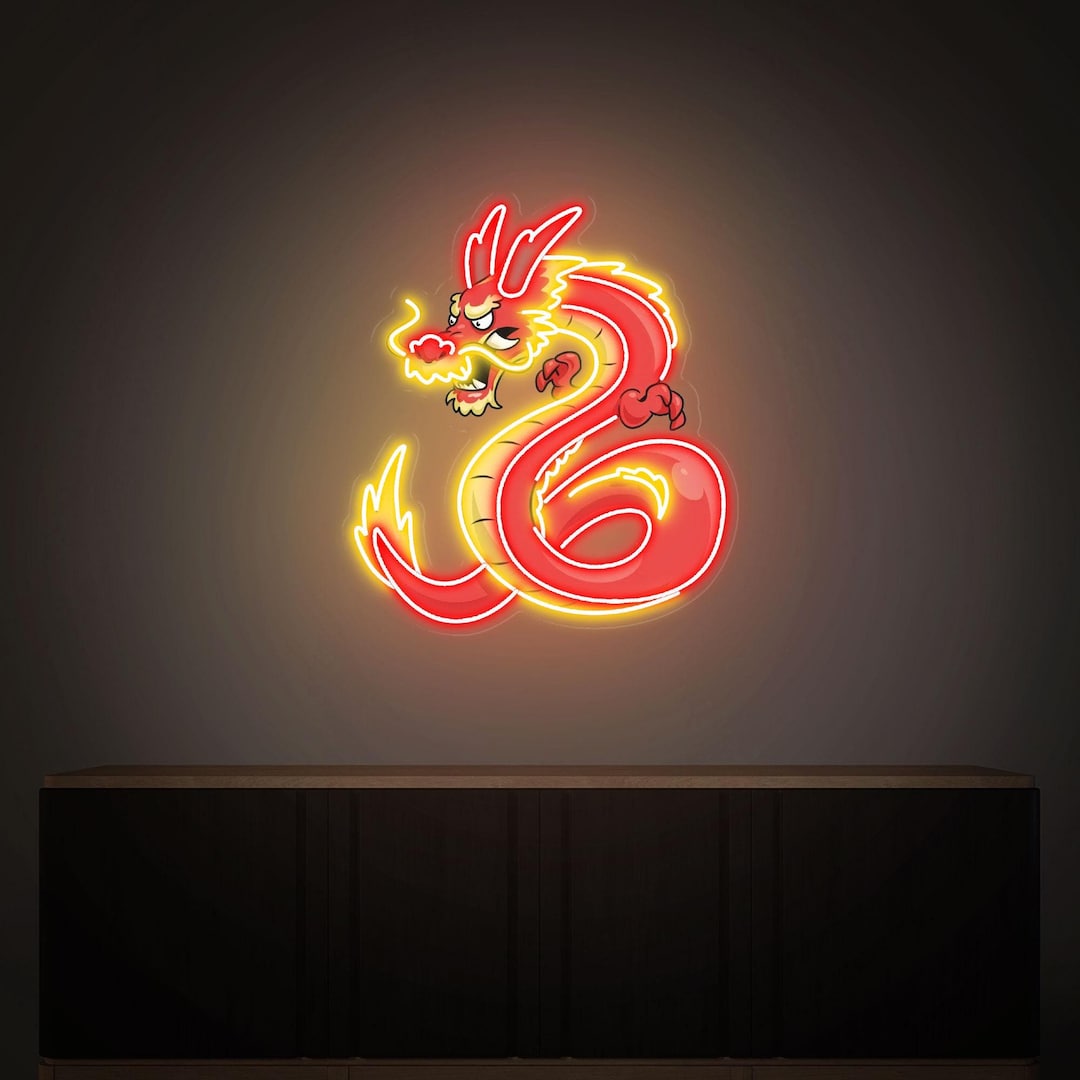 Chinese Dragon Led Wall Light Sign, Dragon Neon Sign, Anime Room Neon ...