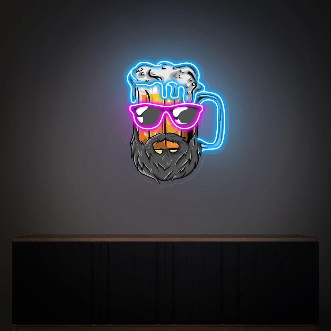 Uncle Beer Neon Sign,bar Club Pub Neon Sign, Beer LED Neon Light, UV ...