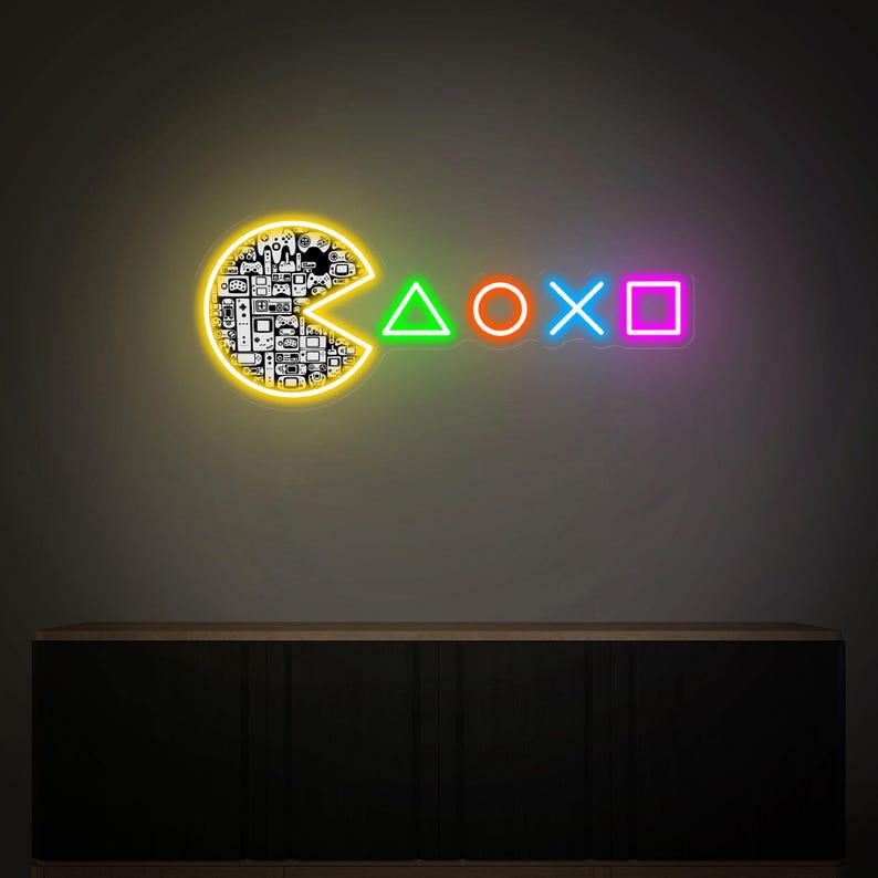 Game Neon Sign, Game LED Neon Light, UV Printing Acrylic Sign, Handmade ...