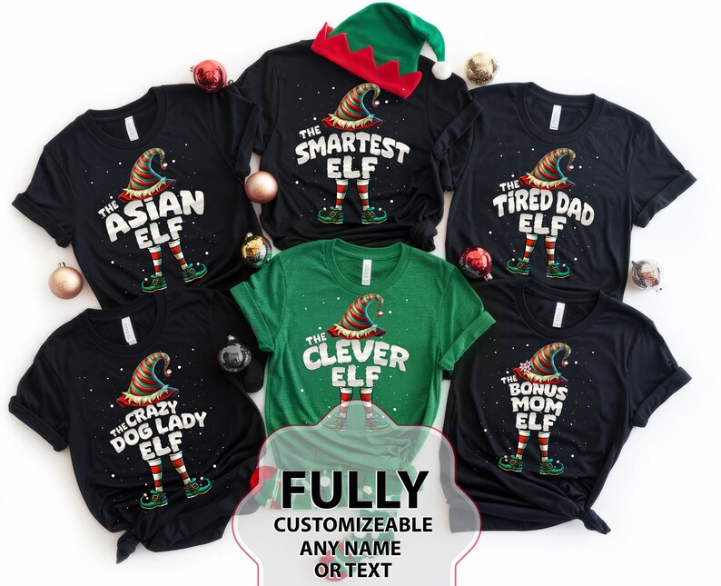 Custom Elf Shirt, Custom Elf Tshirts, Funny Elf Shirts, Funny Christmas ...