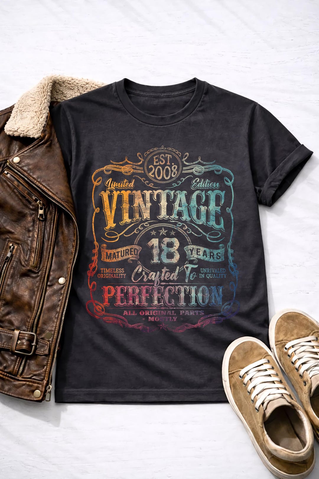 Vintage 18th Birthday Shirt 2008 Limited Edition Tee, Retro 18 Years ...
