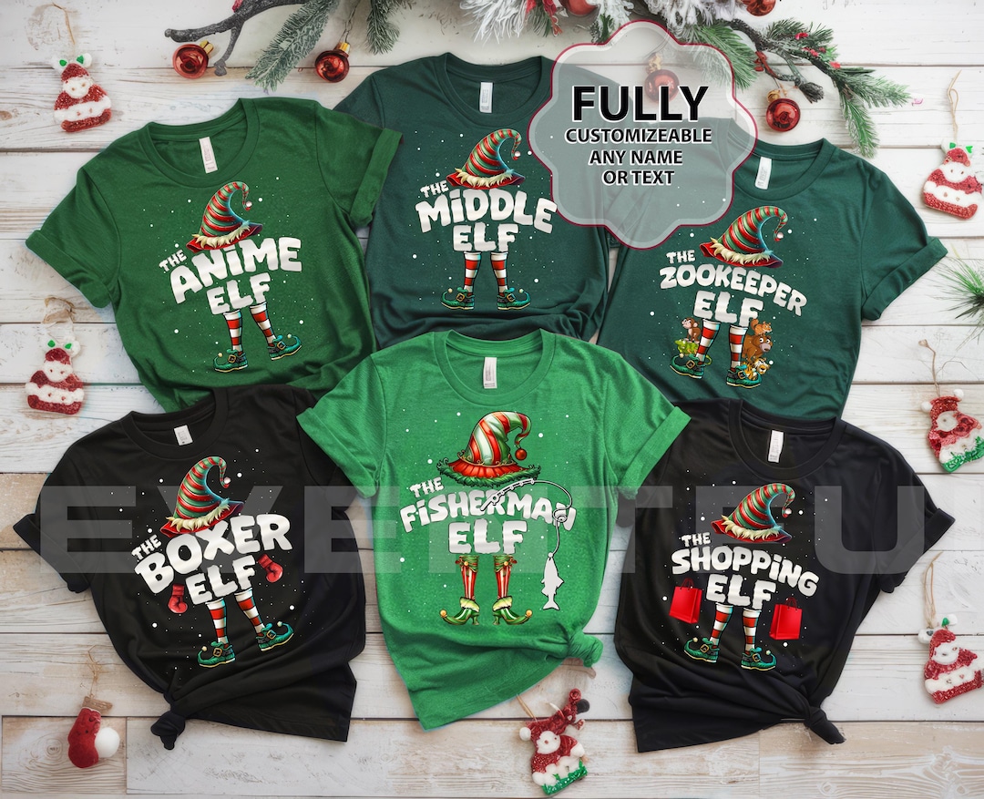 Custom Elf Shirt, Custom Elf Tshirts, Funny Elf Shirts, Funny Christmas ...