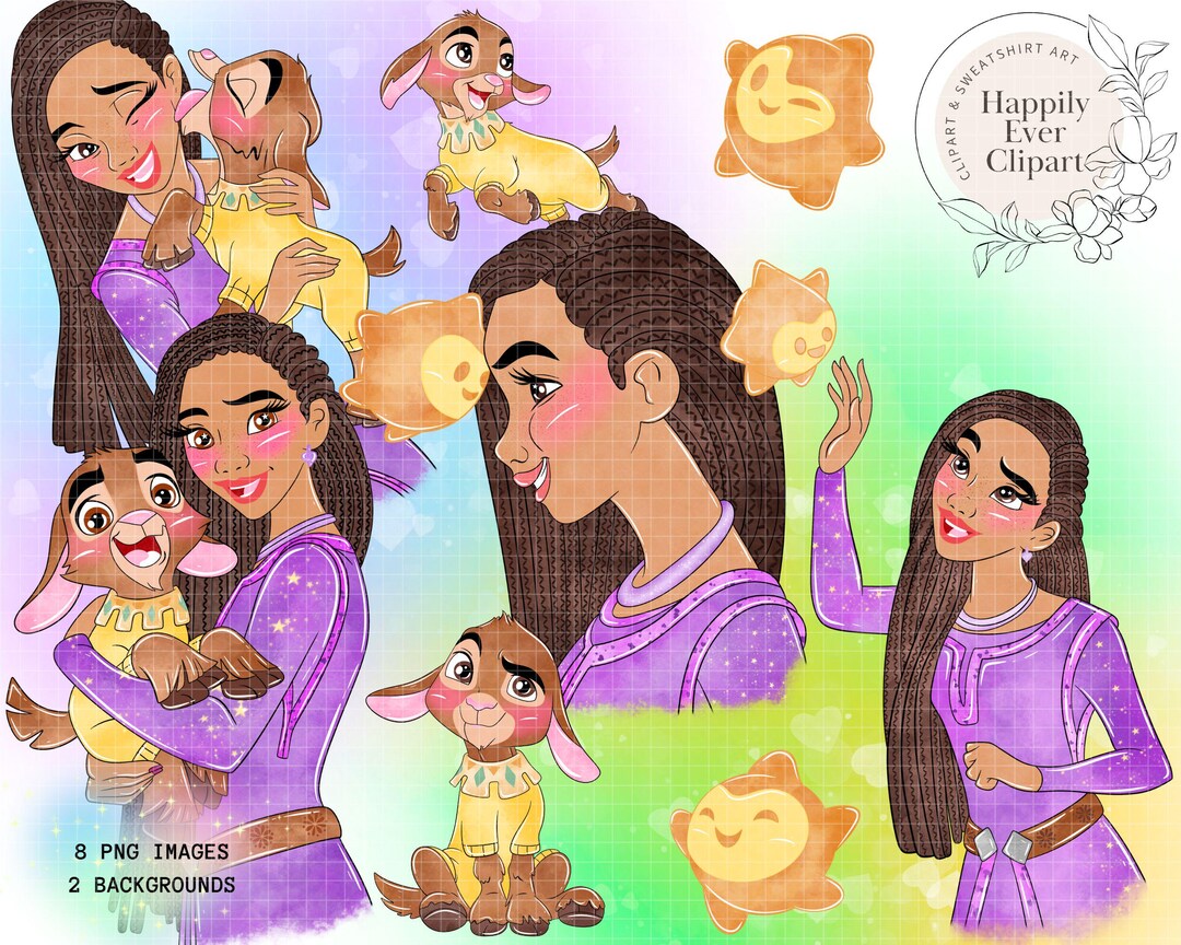 Watercolour Wish Asha Clipart Set Wish 300 Dpi Digital Download Png Wish Asha Star