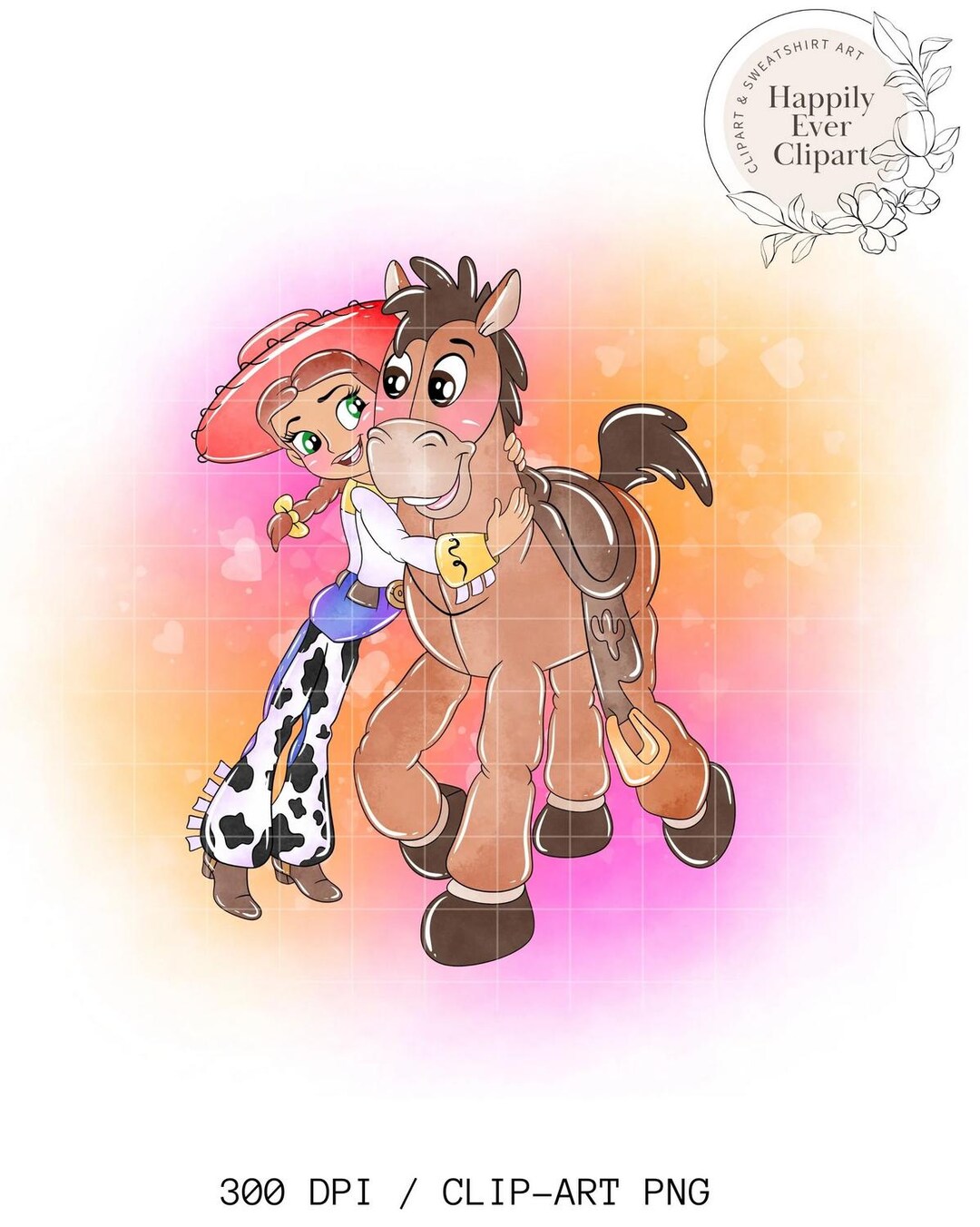 Watercolour Toy Story Clipart / Jessie & Bullseye 300 Dpi Digital ...